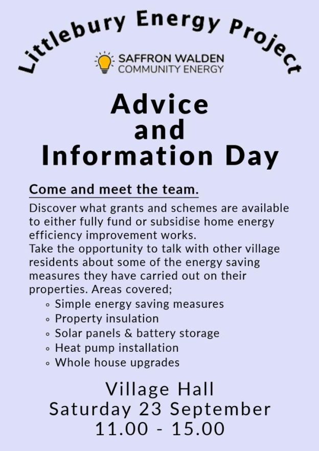 Littlebury Energy Project Advice and Information Day | Littlebury ...